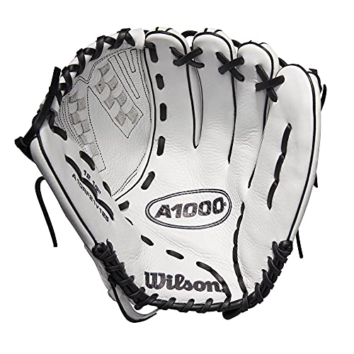 Wilson 2022 A1000 V125 12.5" Fastpitch Outfield Glove - Left Hand Throw, Black/White/ Metallic Gold