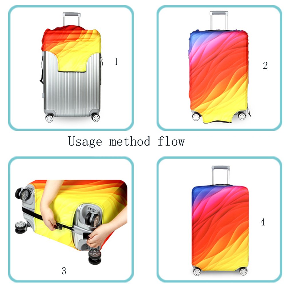 YEKEYI Luggage Protector Case Washable Travel Cute girl Suitcase Protector Fits 18-32 Inch