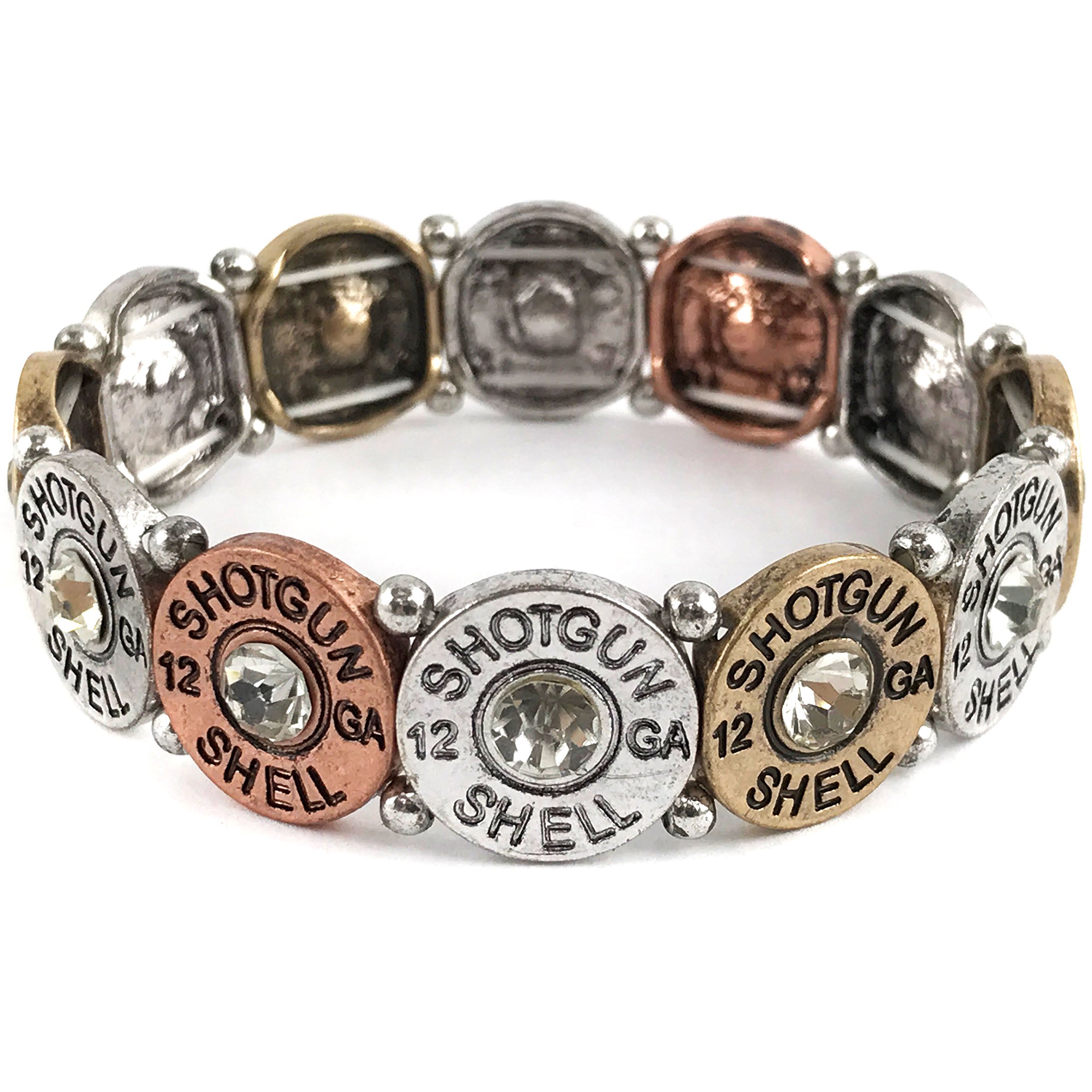 Western Peak Western Vintage 12 Gauge Shotgun Bullet Shell Stretchable Bracelet (Copper Large)