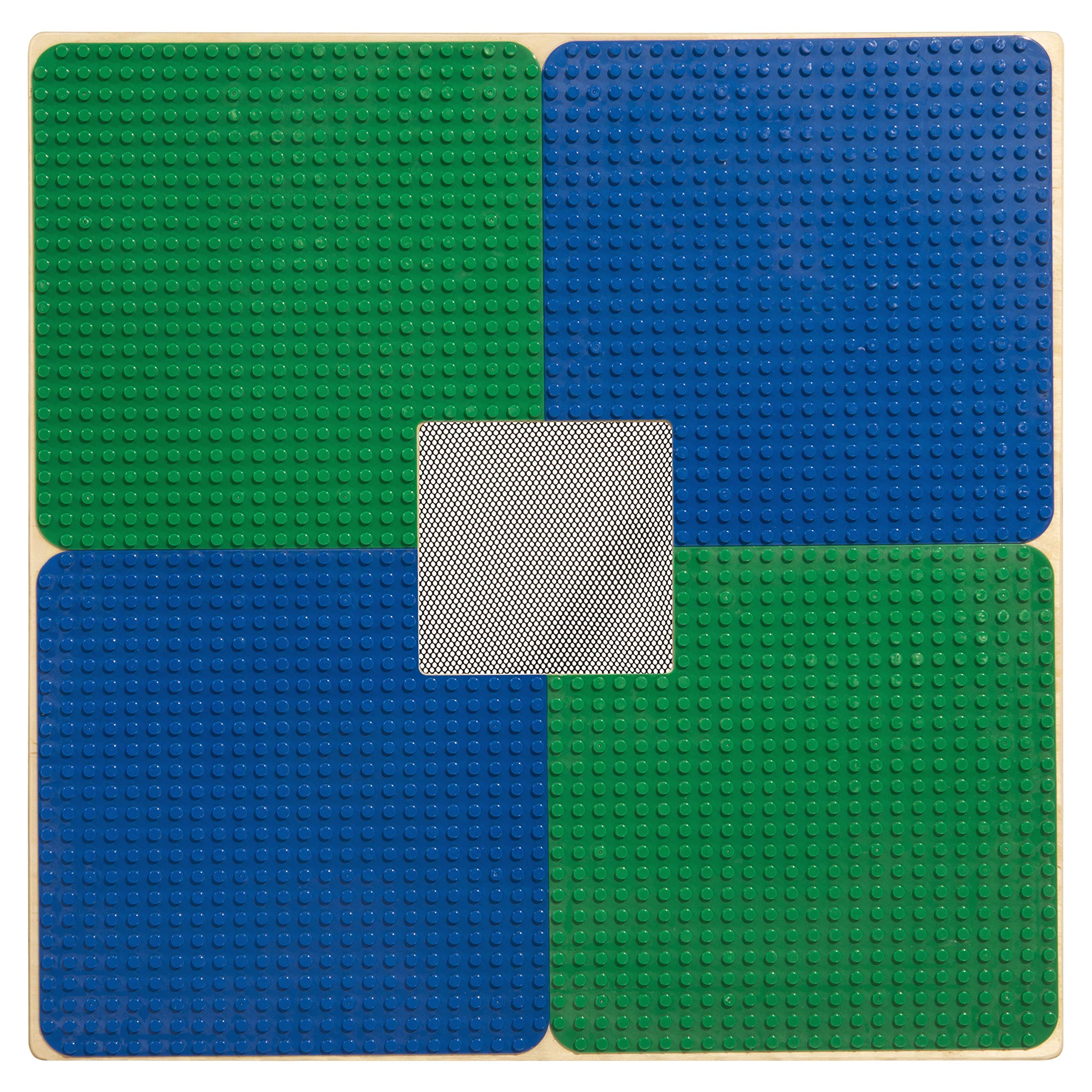 Wood Designs - TP3131PGN20-BG -TP3131PGN20 Time-2-Play Duplo Compatible Square Table with Storage for Kids, Blue & Green
