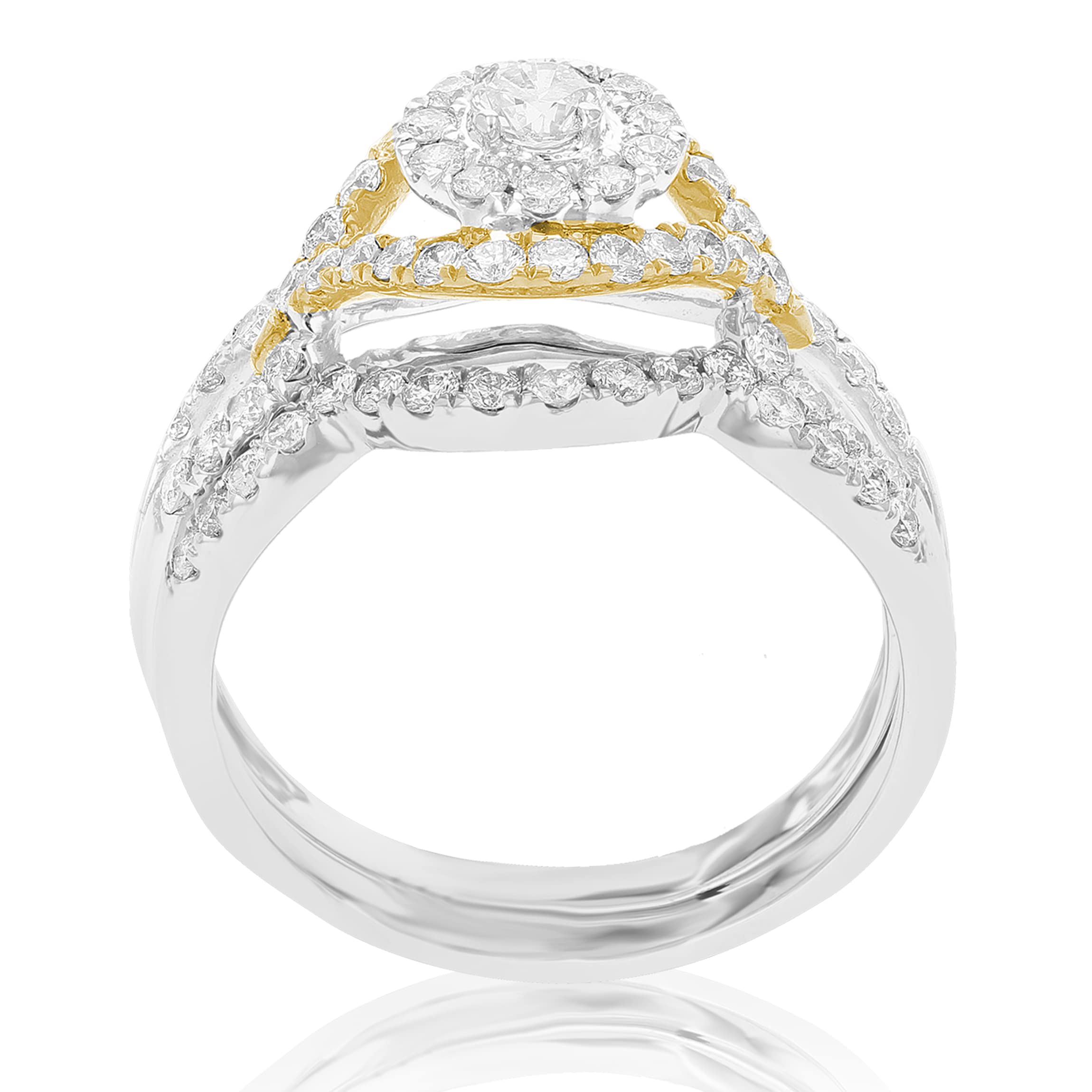 Vir Jewels 1 cttw Diamond Wedding Engagement Ring Set 14K Yellow Gold Halo Bridal Size 7
