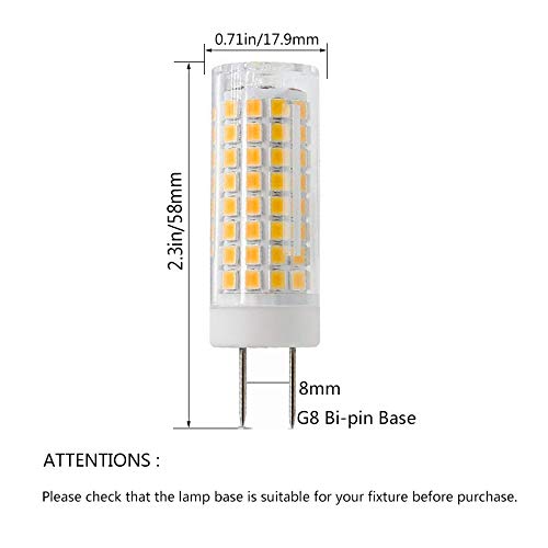 ZXLN G8 LED Bulbs Dimmable 7W Warm White 3000K 75W Halogen Replacement G8 Bi-pin Base T4 JCD Bulb for Under Cabinet Puck Lighting, Kitchen Lighting AC120V 750LM 4 Pack