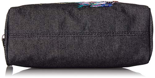 Vera Bradley Women's Denim Medium Cosmetic Makeup Organizer Bag, Moonlight Garden, One Size