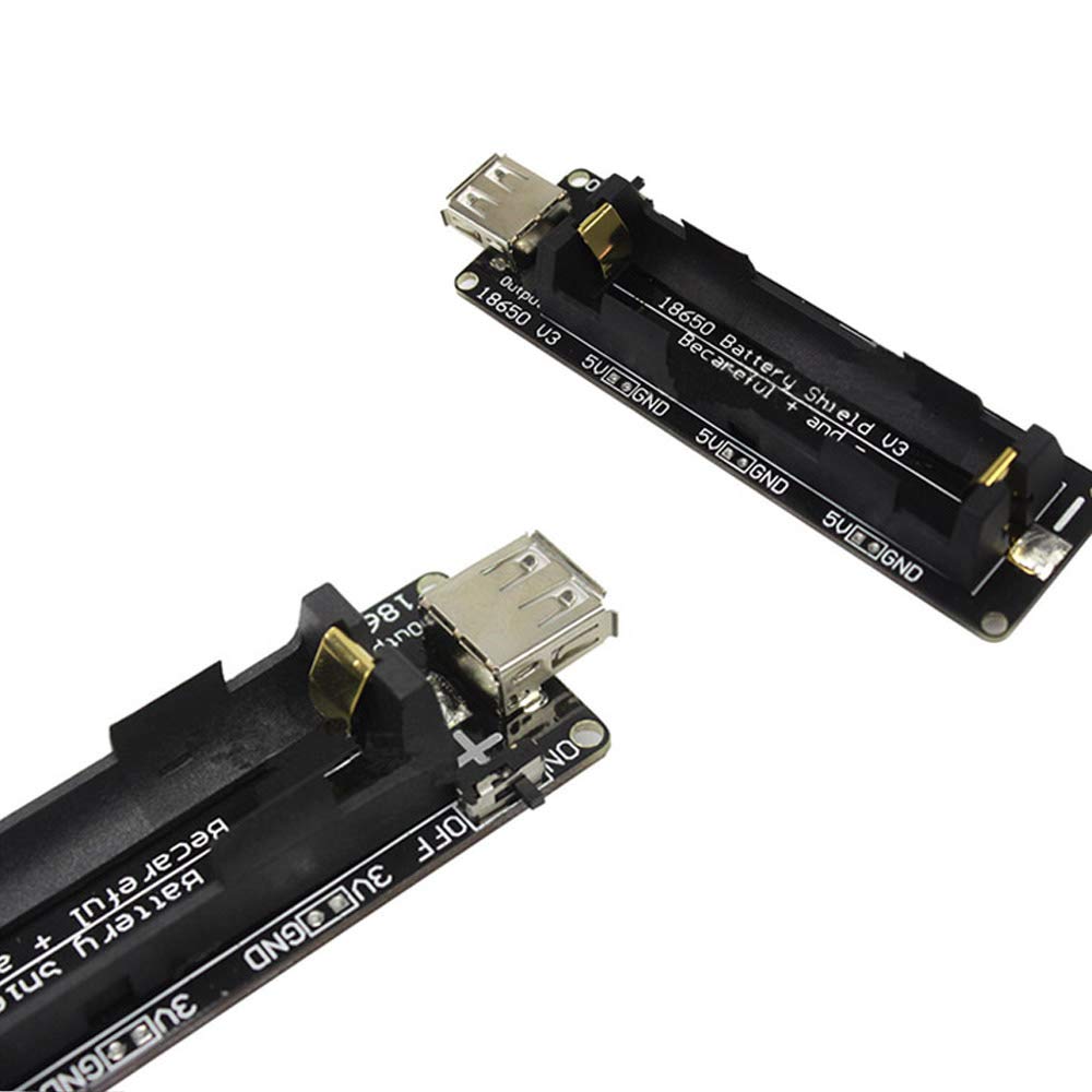 Ximimark 2Pcs Micro USB 18650 Battery Shield Expansion Board Wemos ESP32 V3 Cable Development Tool LED for Arduino and Raspberry Pi(with Cable)