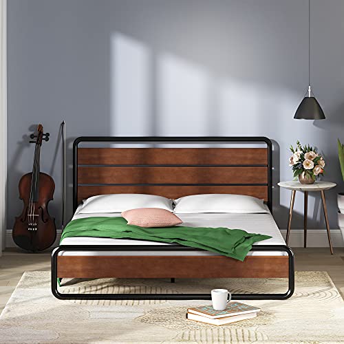ZINUS Therese Metal Platform Bed Frame / No Box Spring Needed / Wood Slat Support / Easy Assembly, Twin