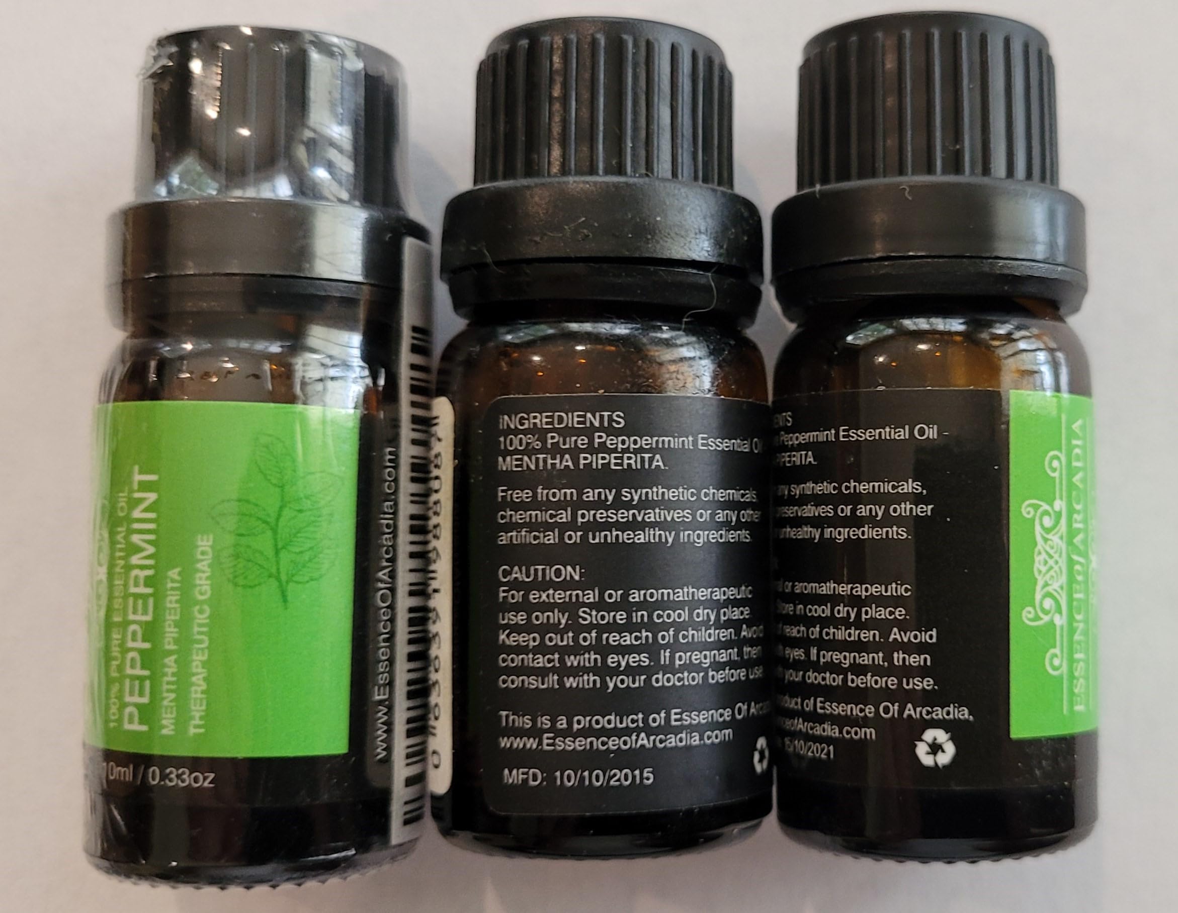 Top Aromatherapy Peppermint Essential Oil 100% Pure (10ml Each) - Therapeutic Grade Oil -Ideal for Massage, Diffusers, Humidifiers + Perfect Gifts … (Peppermint)