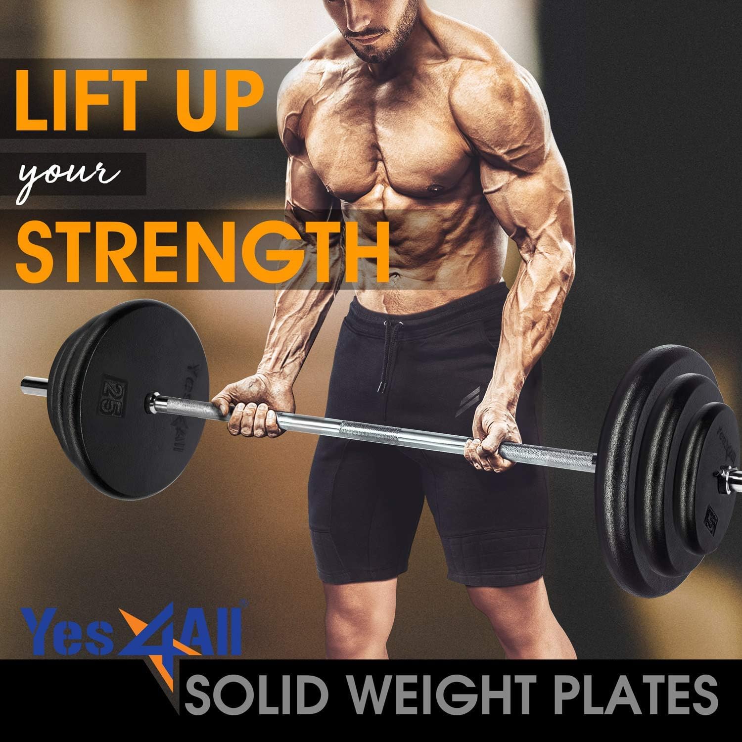 Yes4All 1-inch Cast Iron Weight Plates for Dumbbells β Standard Weight Disc Plates, 7.5 Pound (Pack of 2)