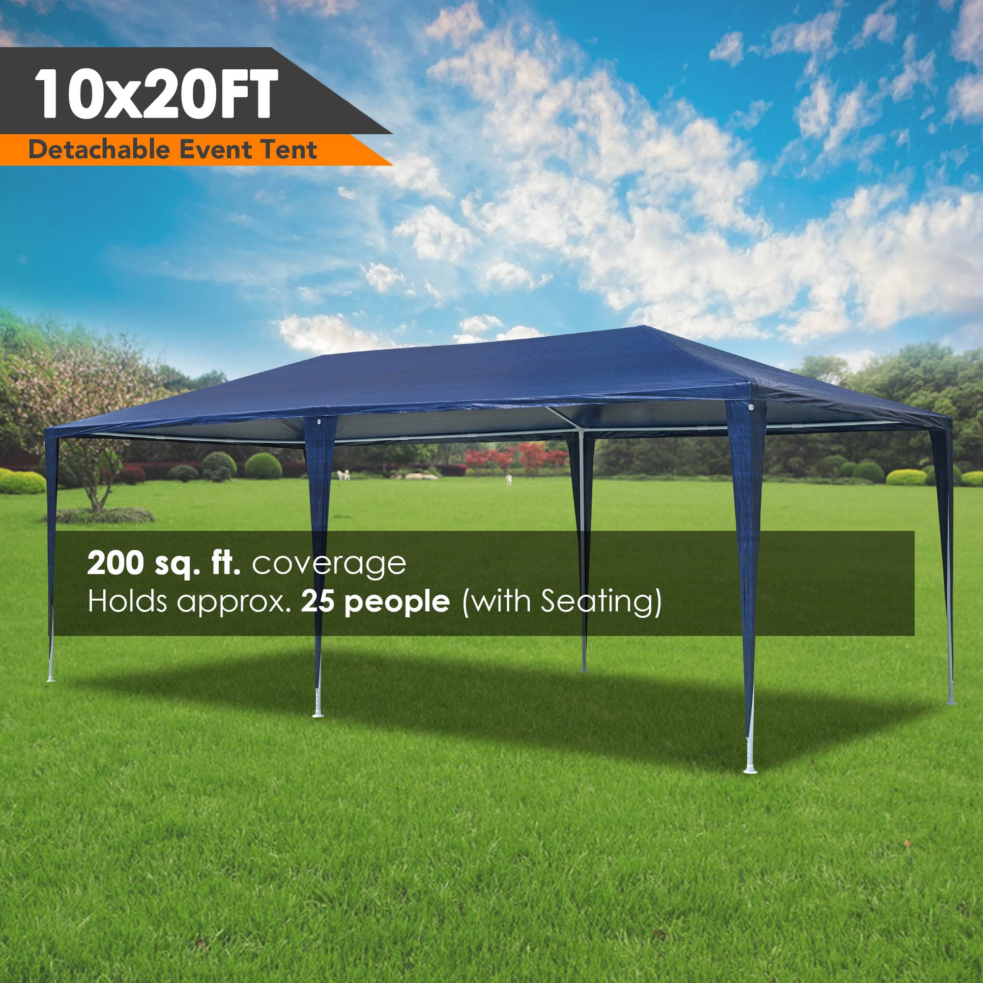 Yescom 10'x10' Outdoor Wedding Party Patio Enclosed Canopy Tent w/ 4 Removable Side Walls Canopy for Fetes Event