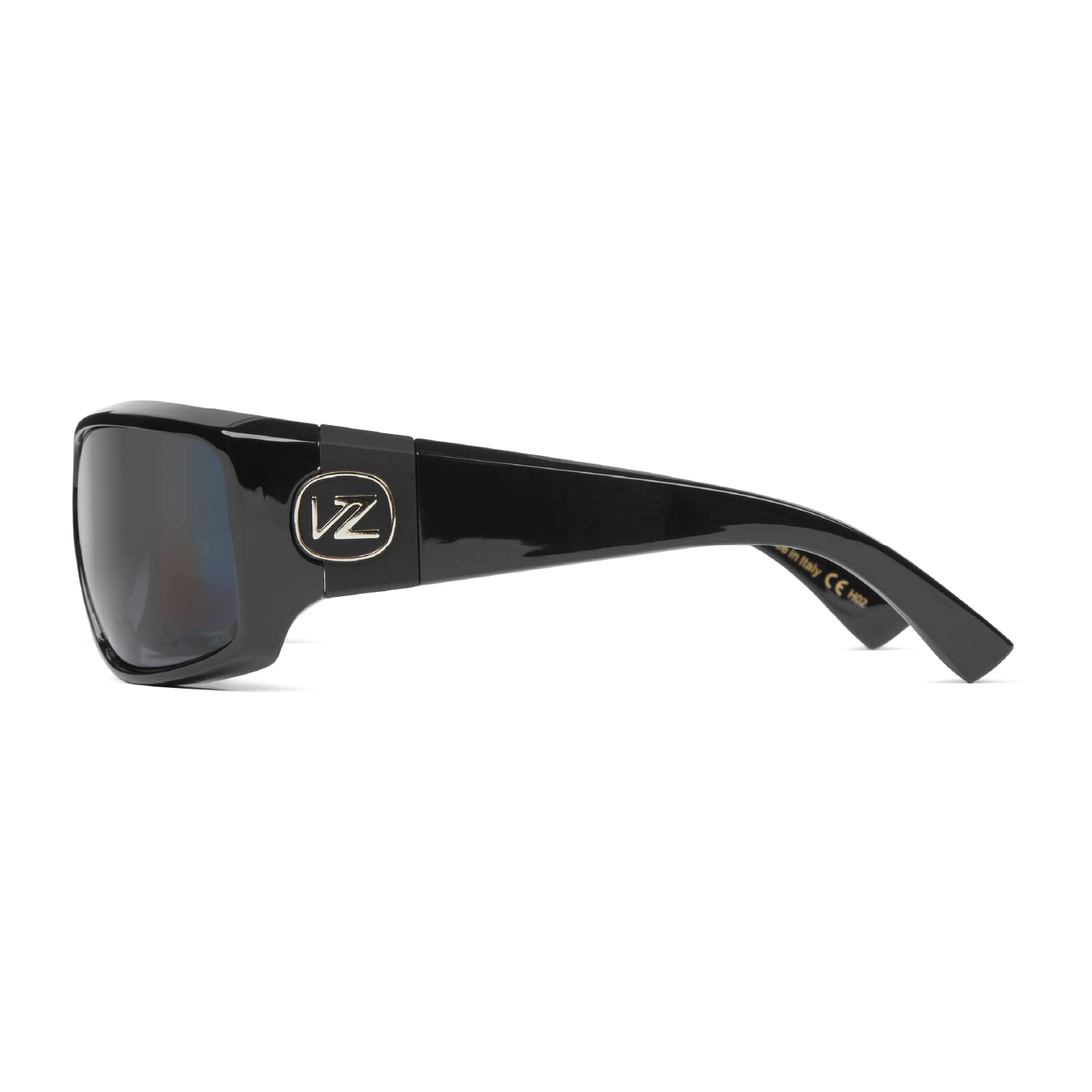 VonZipper Clutch Non-Polarized Sunglasses for Men and Women Black Gloss with Rectangle Clutch Grey Impact-resistant polycarbonate lens Sun Glasses with UV and HEV protection 66mm