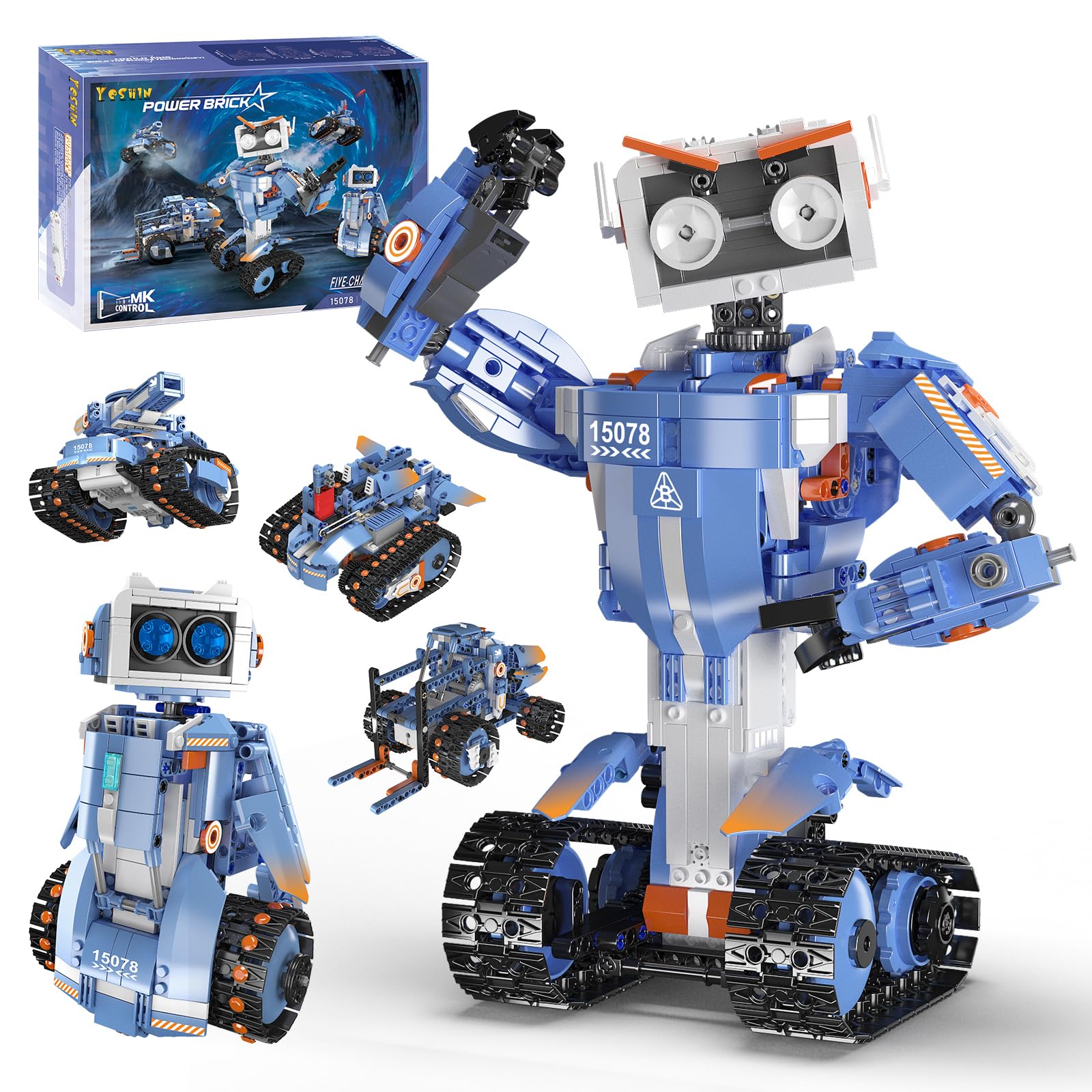 YESHIN Stem Robot for Boys Ages 8-14, APP & Remote Control Robot DIY Building Block Kits, Stem Projects Robotics Kits for kids ages 8+ (369 Pieces)