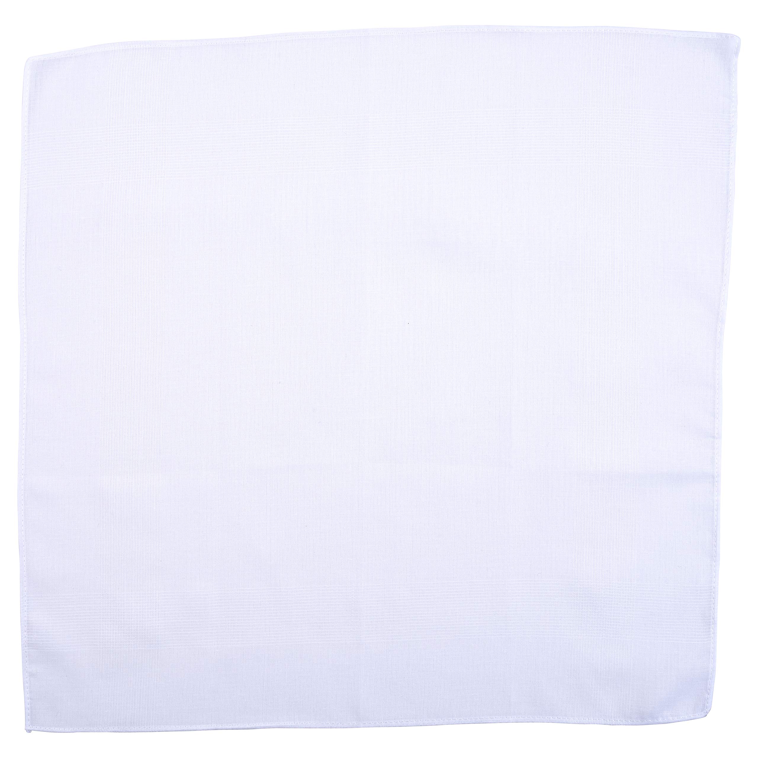 Van Heusen Men's Fine Handkerchiefs,65% Poly 35% Cotton,White Hankie，Pack of 13 Pieces