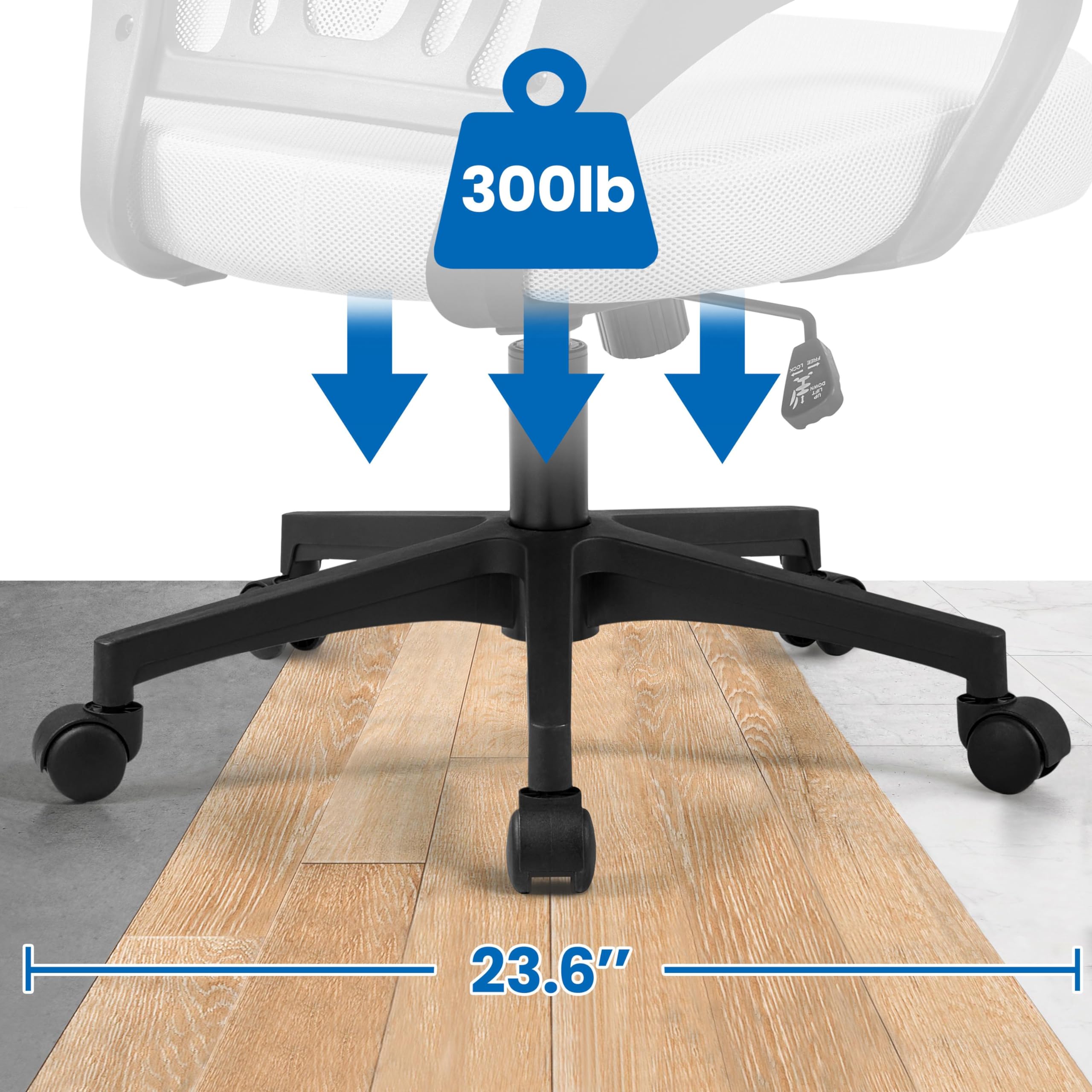 Topeakmart Executive Office Chair Computer Desk Chair Office Task Chair Study Work Chair Managerial Chair for Home Office Student Study Conference Room, Grey