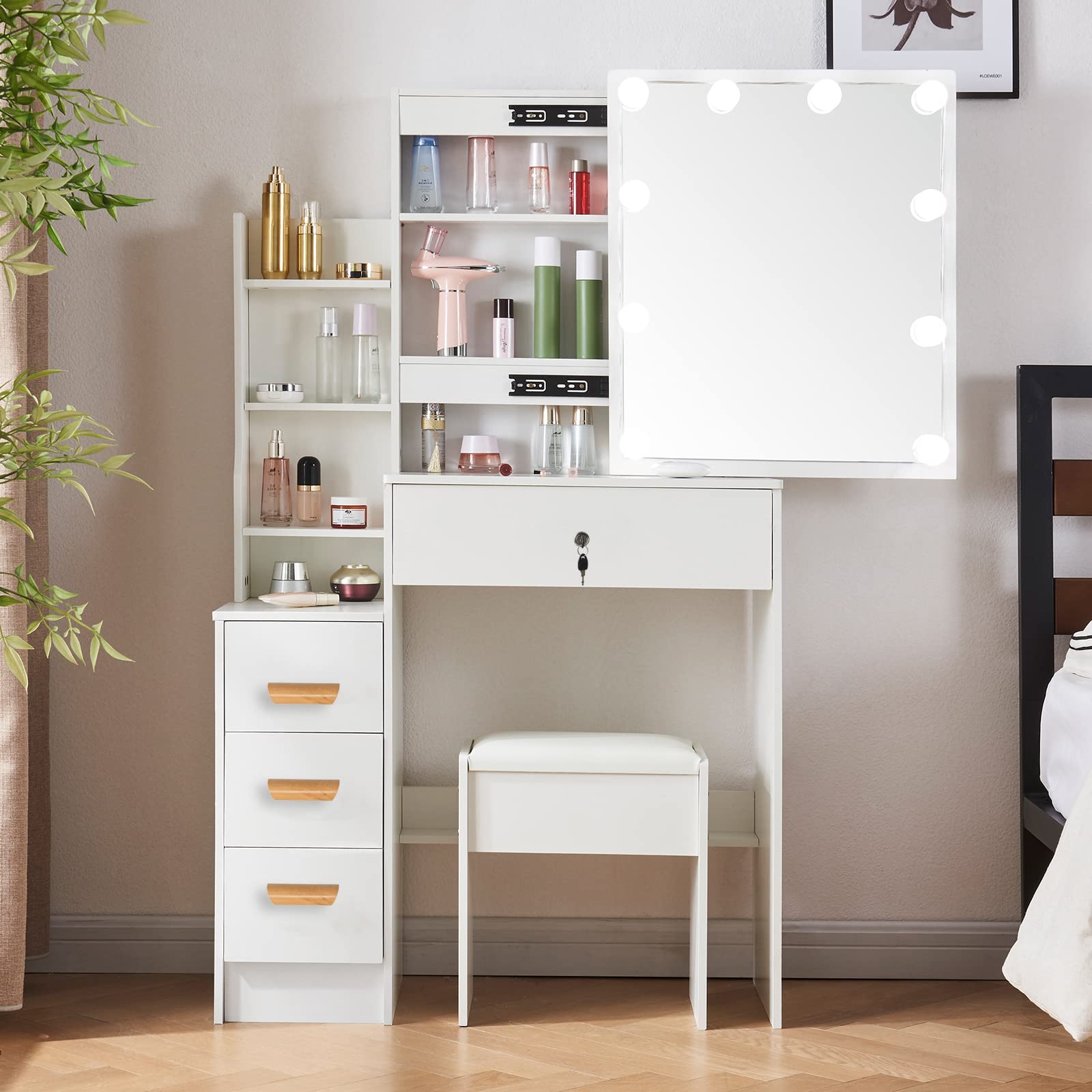 YAMISSI Hollywood Makeup Vanity Set for Girls and Women (YMS-02PW)