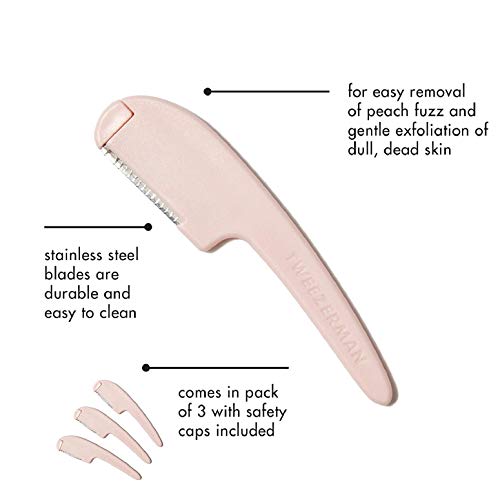 Tweezerman Prep and Plane Facial Razors for Hair Removal and Exfoliation, 3 Count