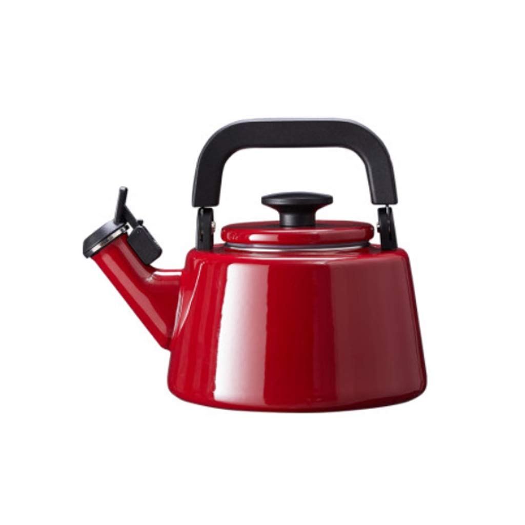 ZNZN Stainless Steel Kettle Whistling Kettle Creative Stove Kettle Anti-Scald Handle Suitable for Various Stovetops (2.1L/71OZ) Multifunctional Water Kettle (Color : Red)