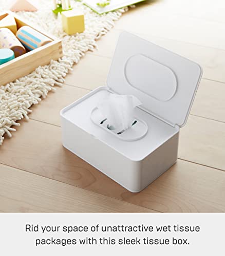 Yamazaki Home Smart Wet Tissue Case - Flushable Wet Wipes Holder Dispenser Storage Box Container For Bathroom - Abs Plastic