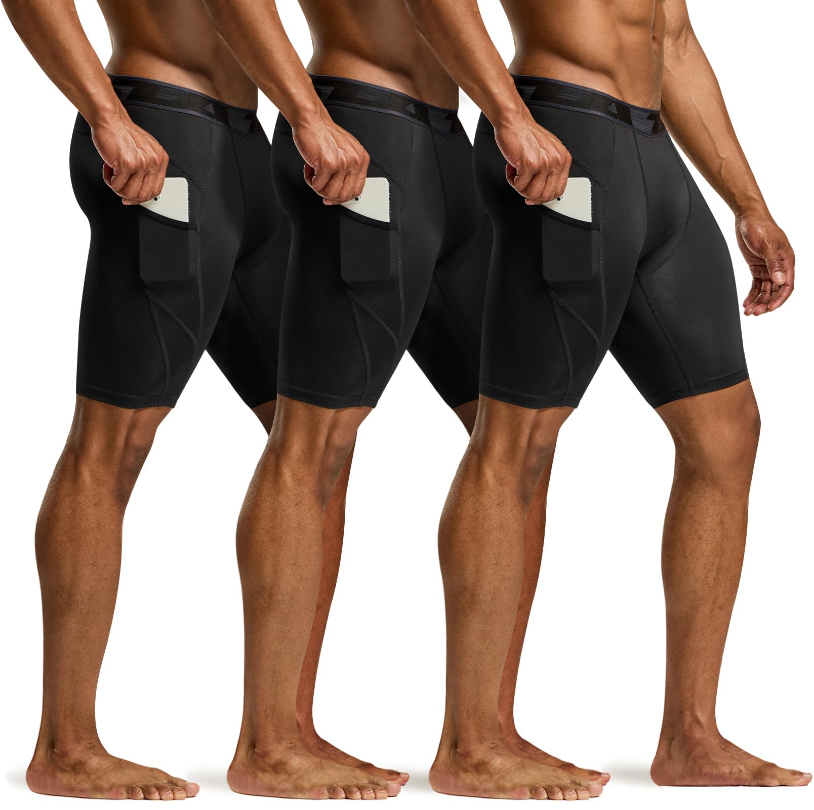 TSLA Men's Athletic Compression Shorts, Sports Performance Active Cool Dry Running Tights, X-Vent Shorts Blue, Large