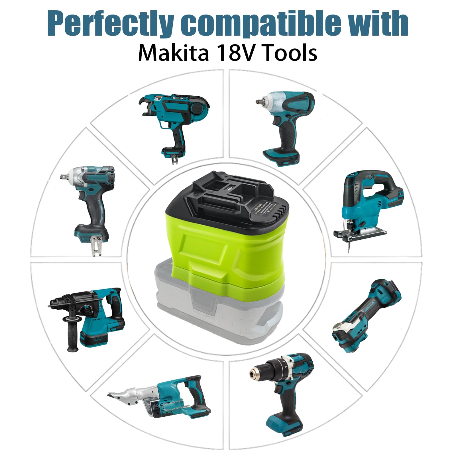 TEPULAS Battery Converter for Makita 18v Tools, Battery Adapter for Ryobi 18V Battery Converter to Makita 18v Power Tools