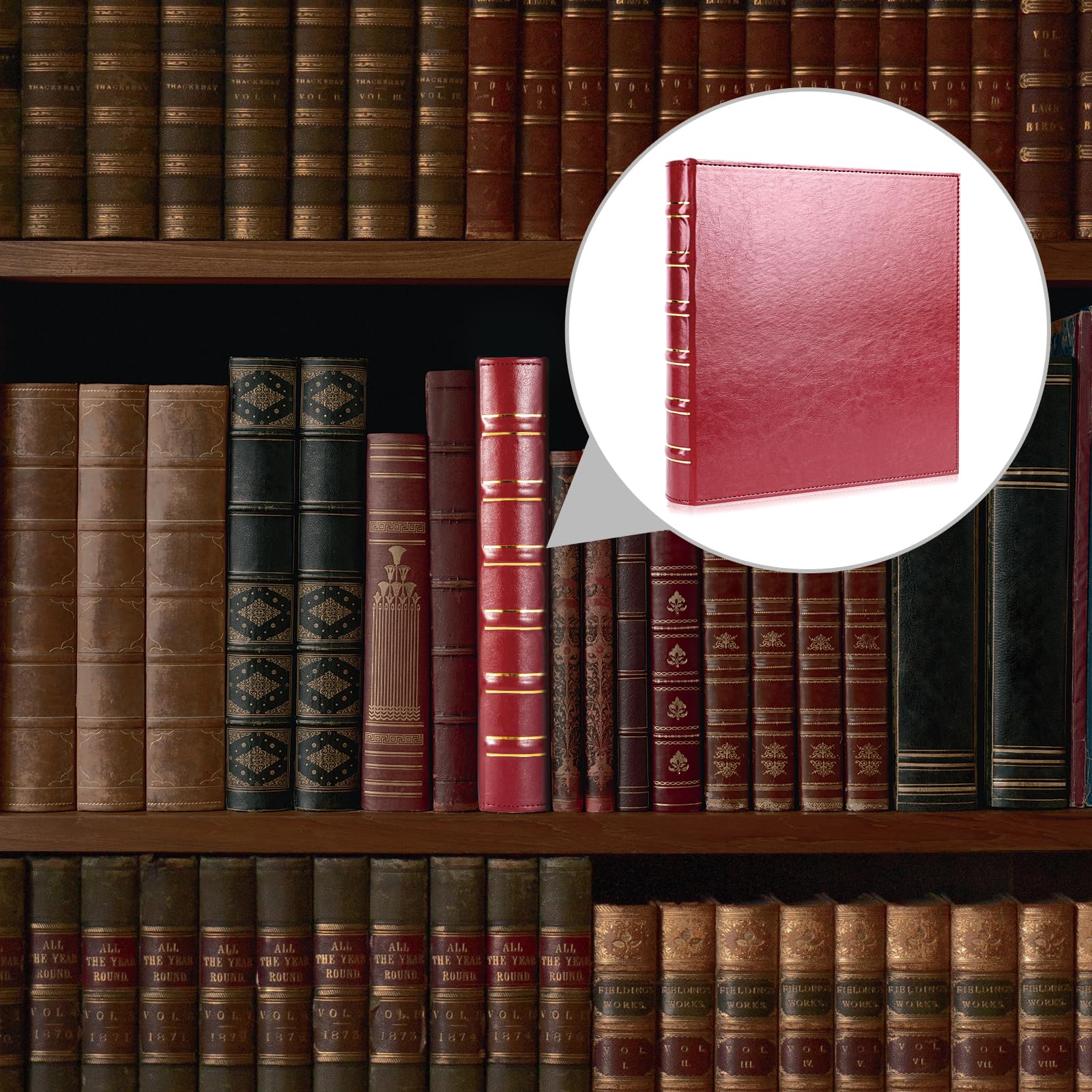 WOT I Deluxe Trading Card Binder, 540 Pockets Collectible Card Binder Sleeves, Refillable Leather 3 Ring Binder with Double Sided Pockets for Holding Cherished Cards - Red