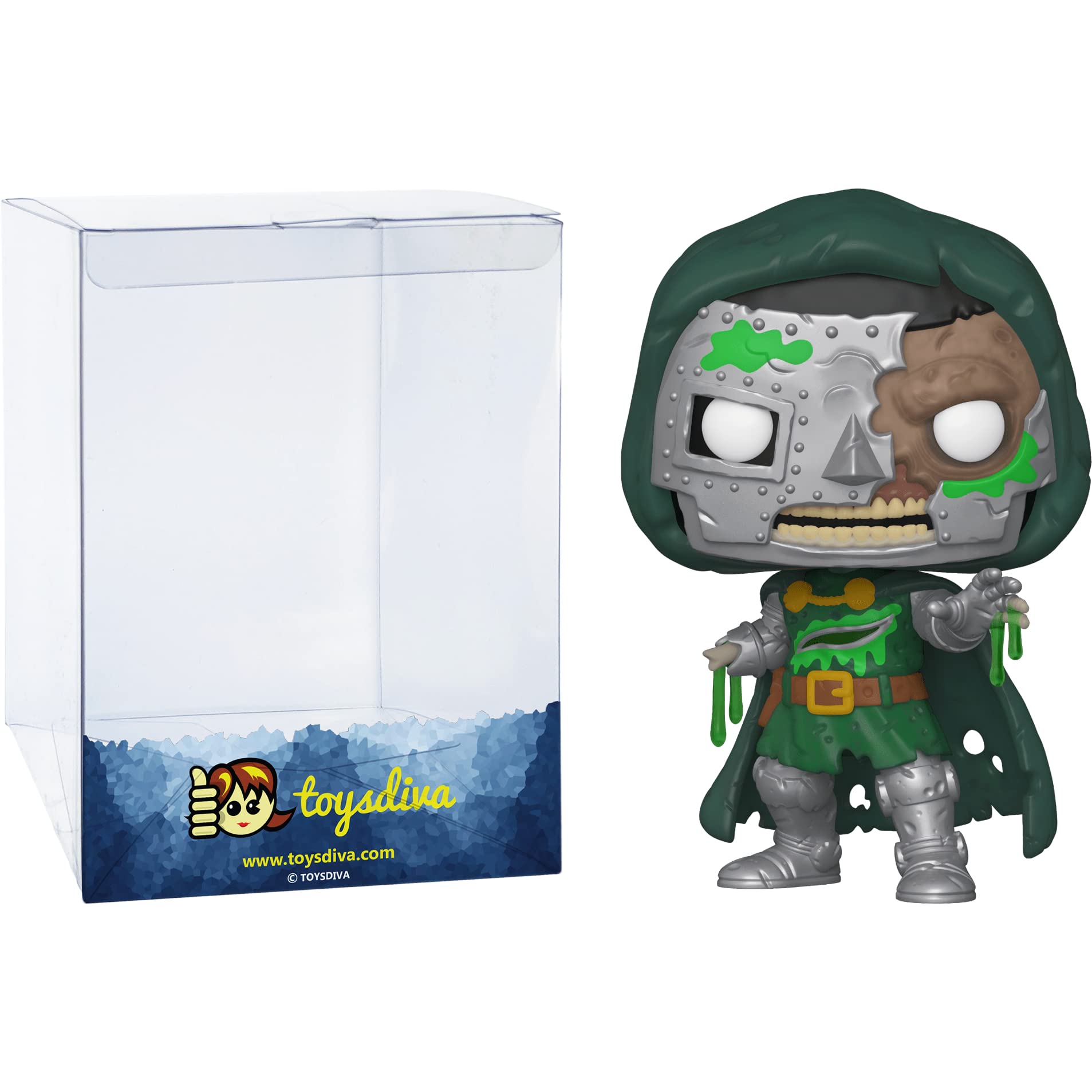 Zombie Doctor Doom: P o p ! Vinyl Figurine Bundle with 1 Compatible 'ToysDiva' Graphic Protector (789-54384 - B)