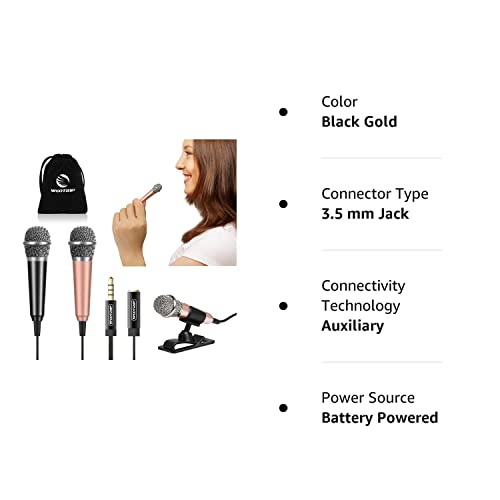 Wootrip Mini Karaoke Microphone, Mini Voice Recording Microphone Portable Karaoke Mic for Singing, Voice Recordingā¦