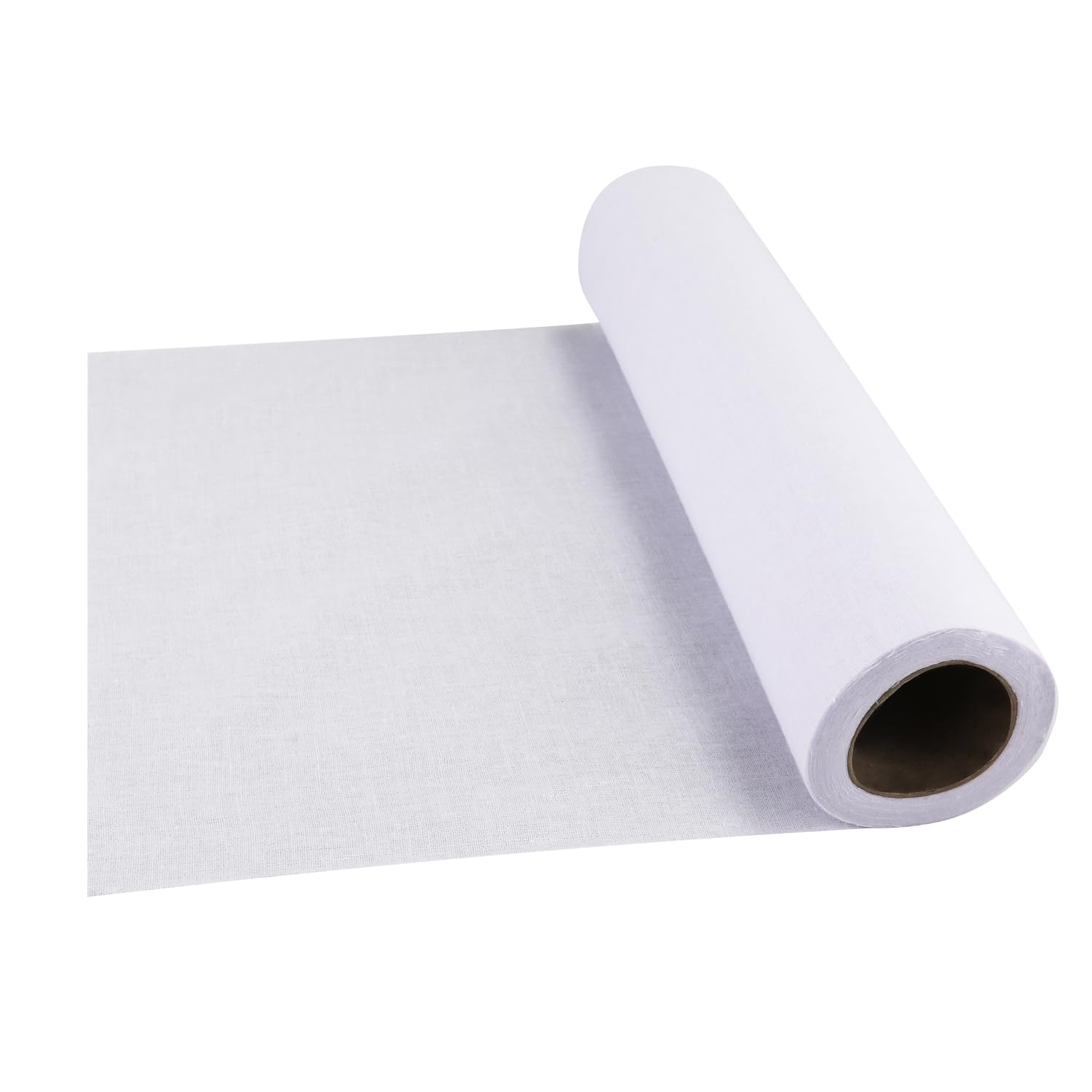 Woven Cotton Iron-On Fusible Interfacing, 10.6in x 10yd Medium Weight Fusible Interfacing Fabric Single-Sided Interfacing 100% Cotton Iron-On Interfacing for Dress Shirts DIY Crafts Supplies, White
