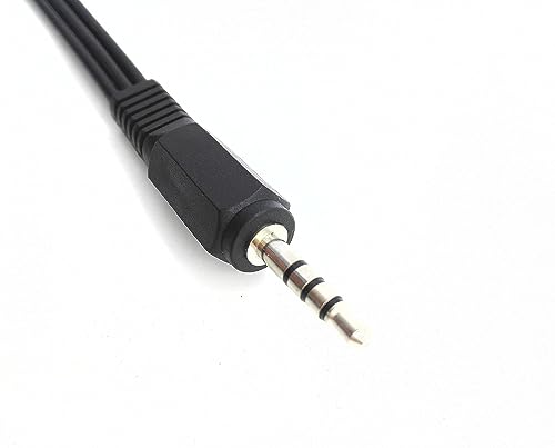 zdyCGTime Black 3.5mm Plug Male to 3 RCA Female Adaptor Audio Video Cable(25CM) (F/M))