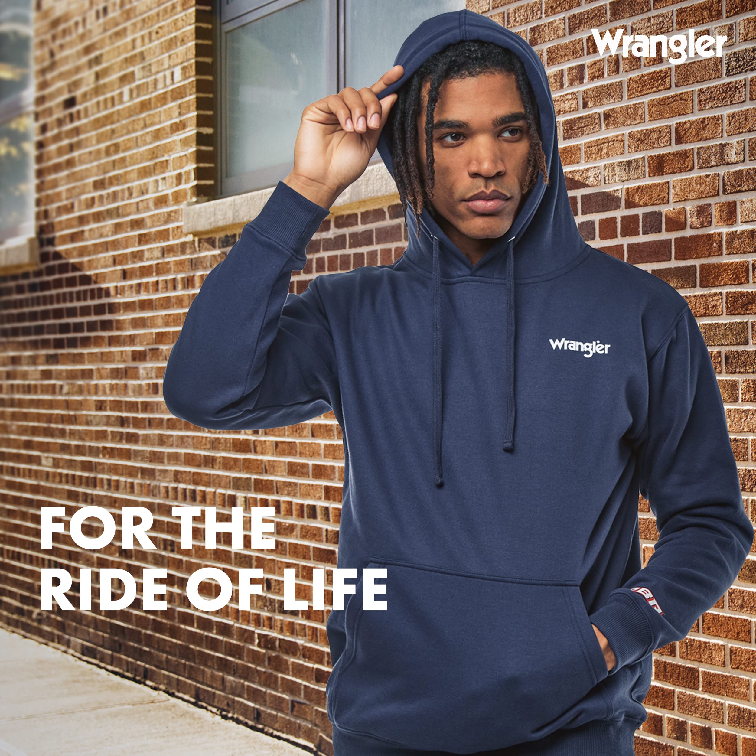 Wrangler Hoodies for Men – Fleece Mens Hoodies Pullover, (Sizes M-6X) Men Hoodie Black