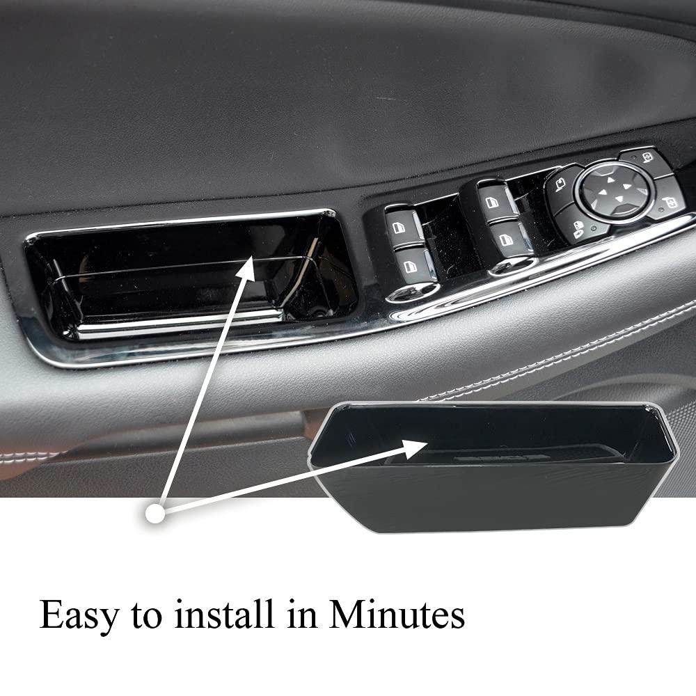 Vesul Front Row Door Side Storage Box Compatible with Ford Edge 2015-2024 Armrest Phone Container Door Organizer Handle Pocket ABS Tray Insert Glove Pallet