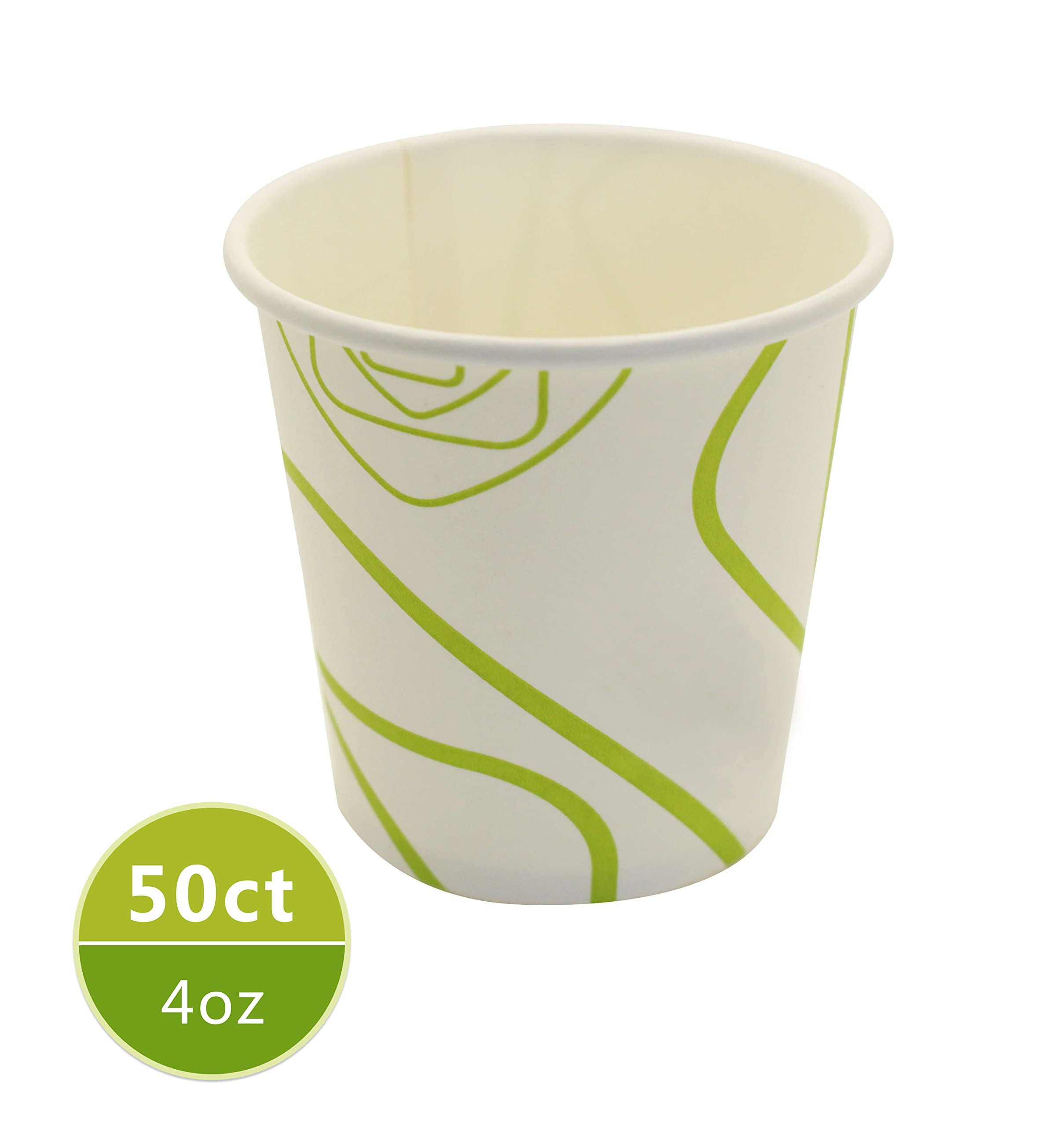 Yes!Fresh Special Green Line Design, Disposable Hot Paper Cup,Eco-friendly,100% Blodegradable&Compostable