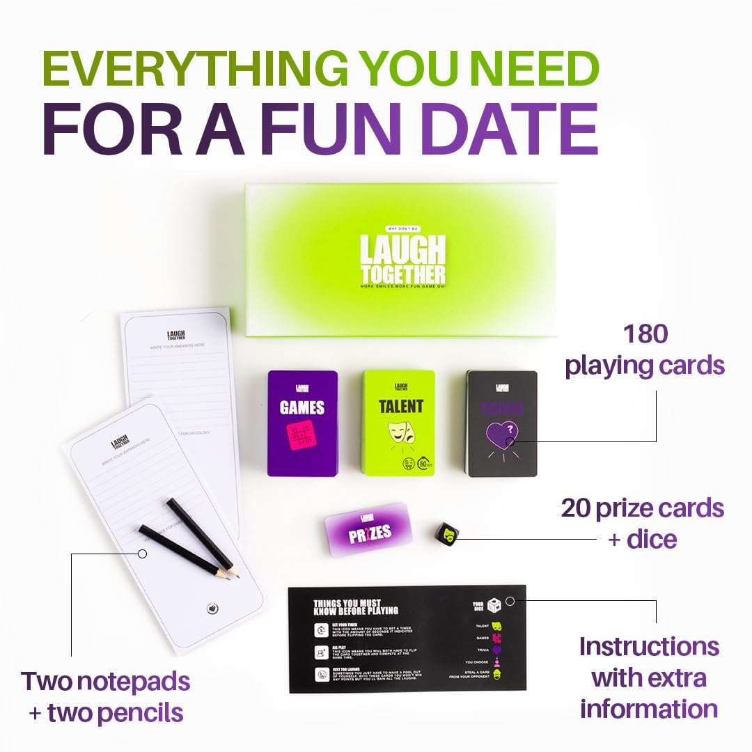 Why Don't We Laugh Together? Couples Game with 200 Cards: Talents, Games, Trivia for 2 Players