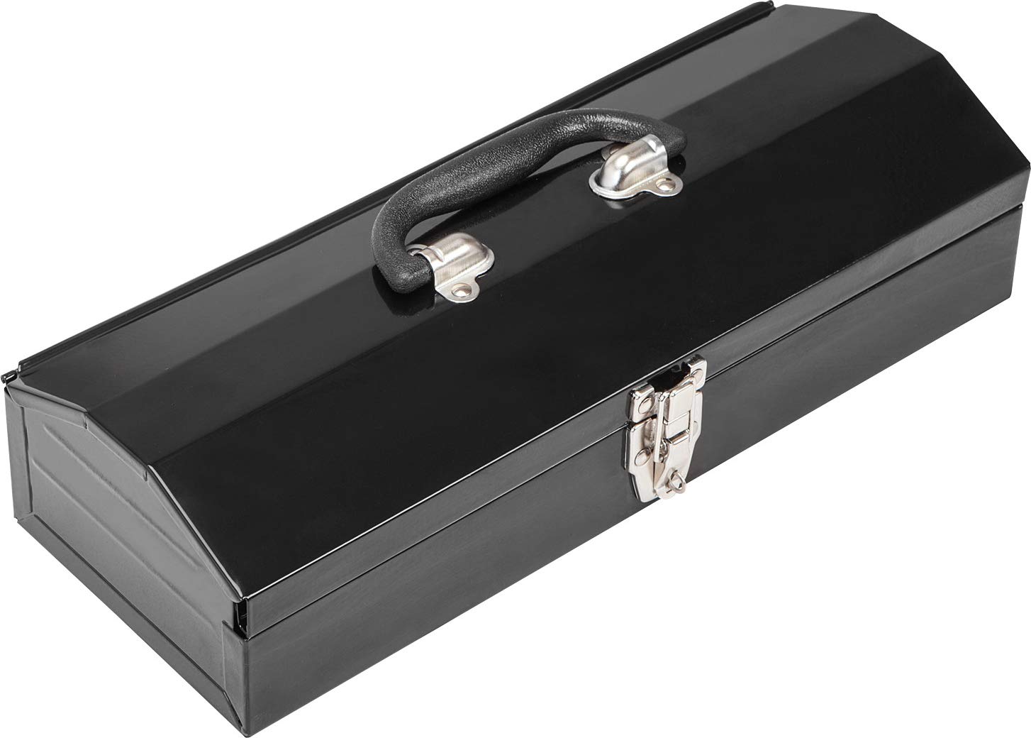 Torin ATB102B 16" Hip Roof Style Portable Steel Tool Box with Metal Latch Closure, Black