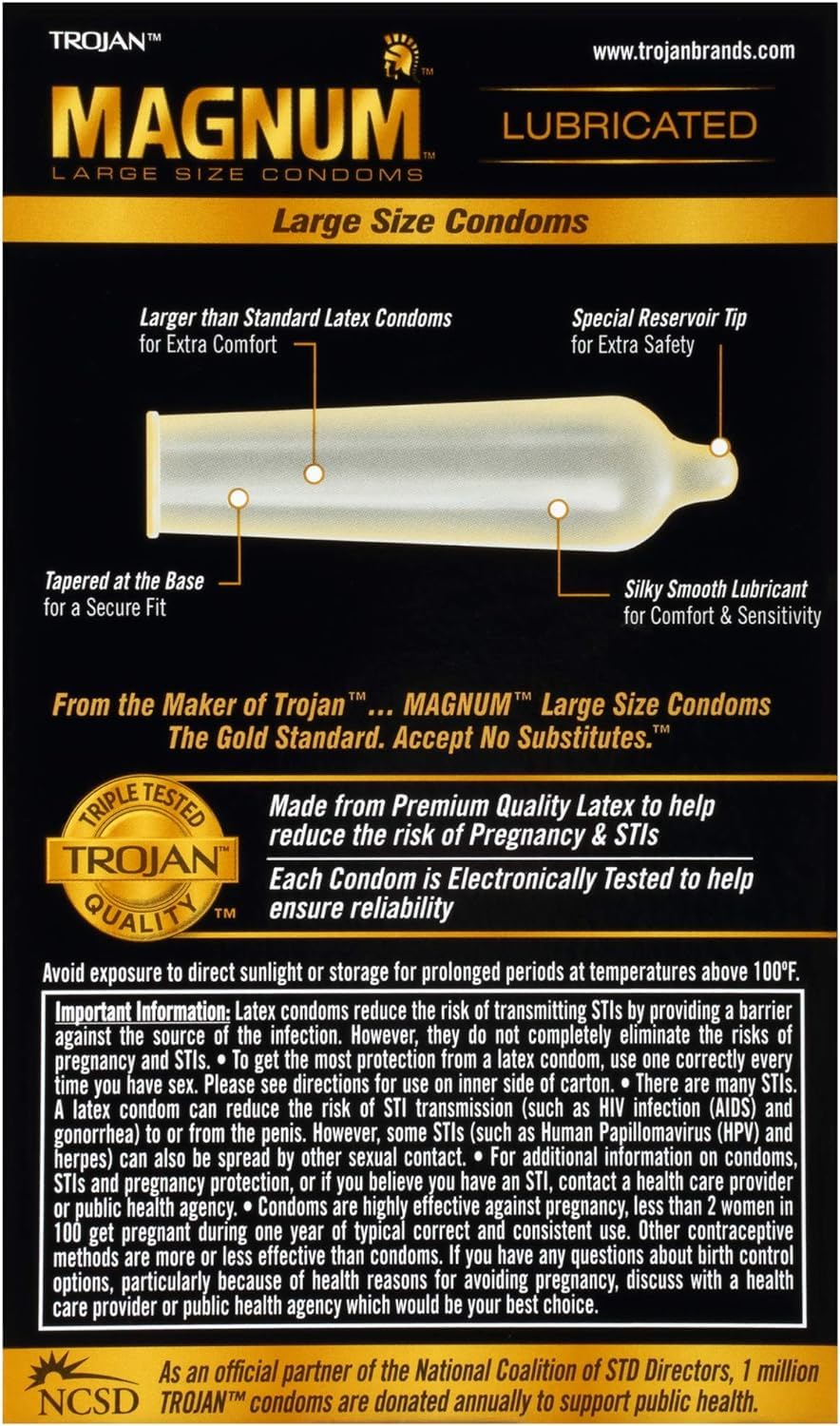 Trojan Magnum XL Lubricated: 36-Pack of Condoms