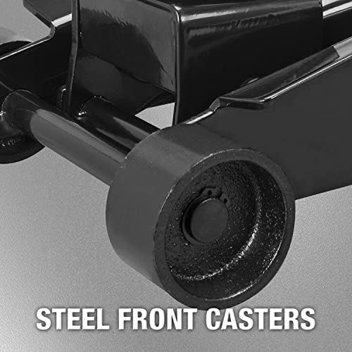 Torin ATZ830026XB Hydraulic Ultra Low Profile Heavy Duty Steel Service/Floor Jack with Dual Piston Quick Lift Pump, 3 Ton (6,000 lb) Capacity, Black