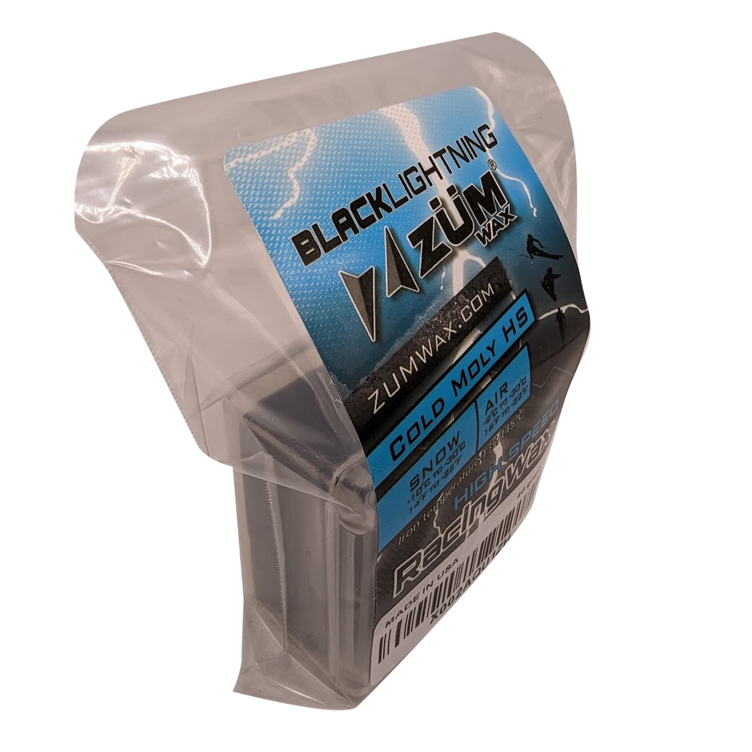 ZUMWax HIGH Speed Racing Glide Wax Ski/Snowboard/Nordic/Cross-Country - COLD MOLY HS - 40 Gram - Super-Fast!!! Environmentally Friendly & Non-Toxic! Fully TSCA Compliant!!!