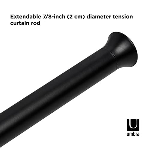 Umbra Chroma Tension Rod β Adjustable Tension Curtain Rod for Curtains and Sheer Curtains, 54 to 90 Inches, Black