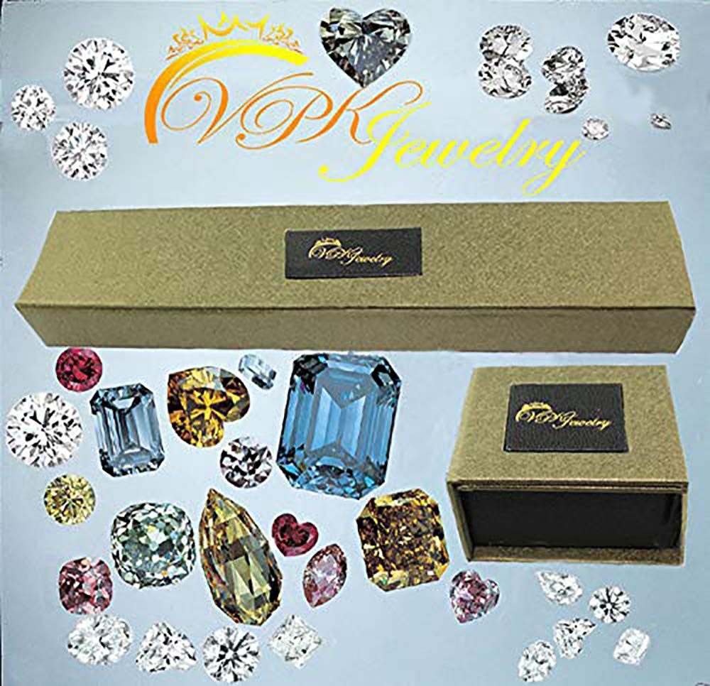 VPKJewelry 2.00 ct Real 925 Sterling Silver Wedding Engagement 2 pc set Diamonique CZ Ring Women (4.5)