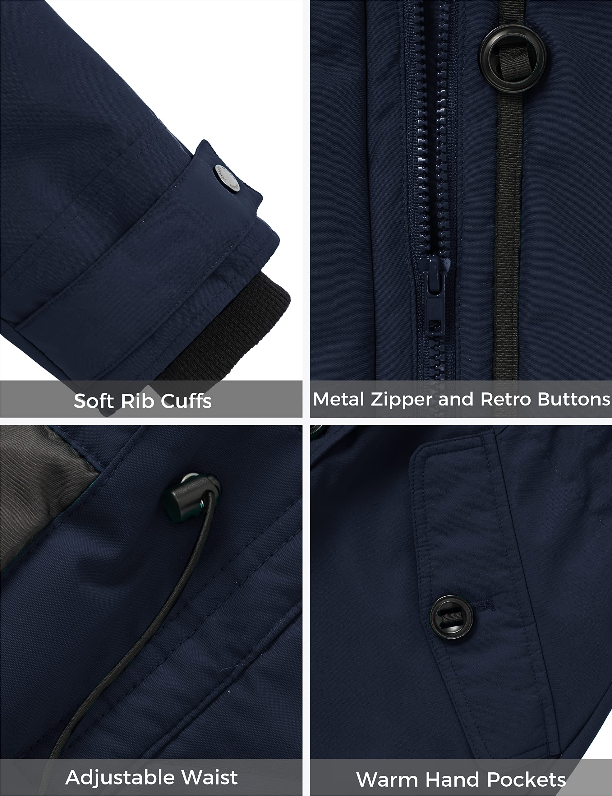 wantdo Women's Winter Hooded Thick Puffer Coat Insulated Long Parka Navy S
