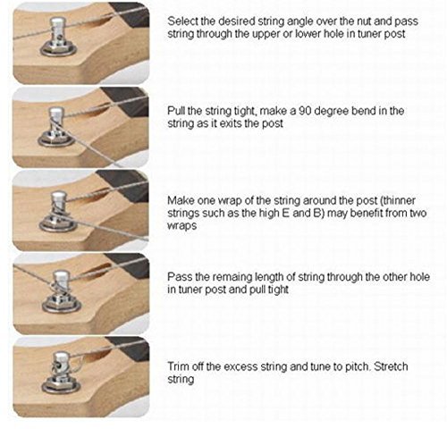 Wilkinson 6 Inline Chrome E-Z Post Guitar Tuners EZ Post Guitar Tuning Keys Pegs Guitar Machine Heads for Strat Tele