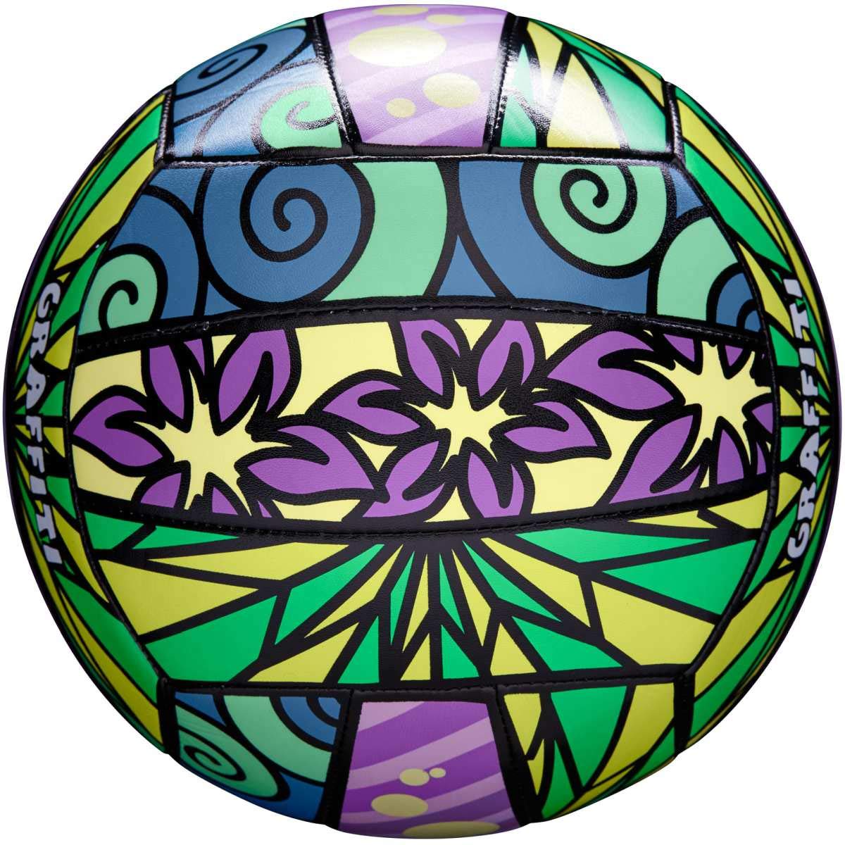 WILSON Beach Volleyball, Outdoor, Recreational Use, Official Size, Graffiti, Purple/Blue/Green, WTH4637XB