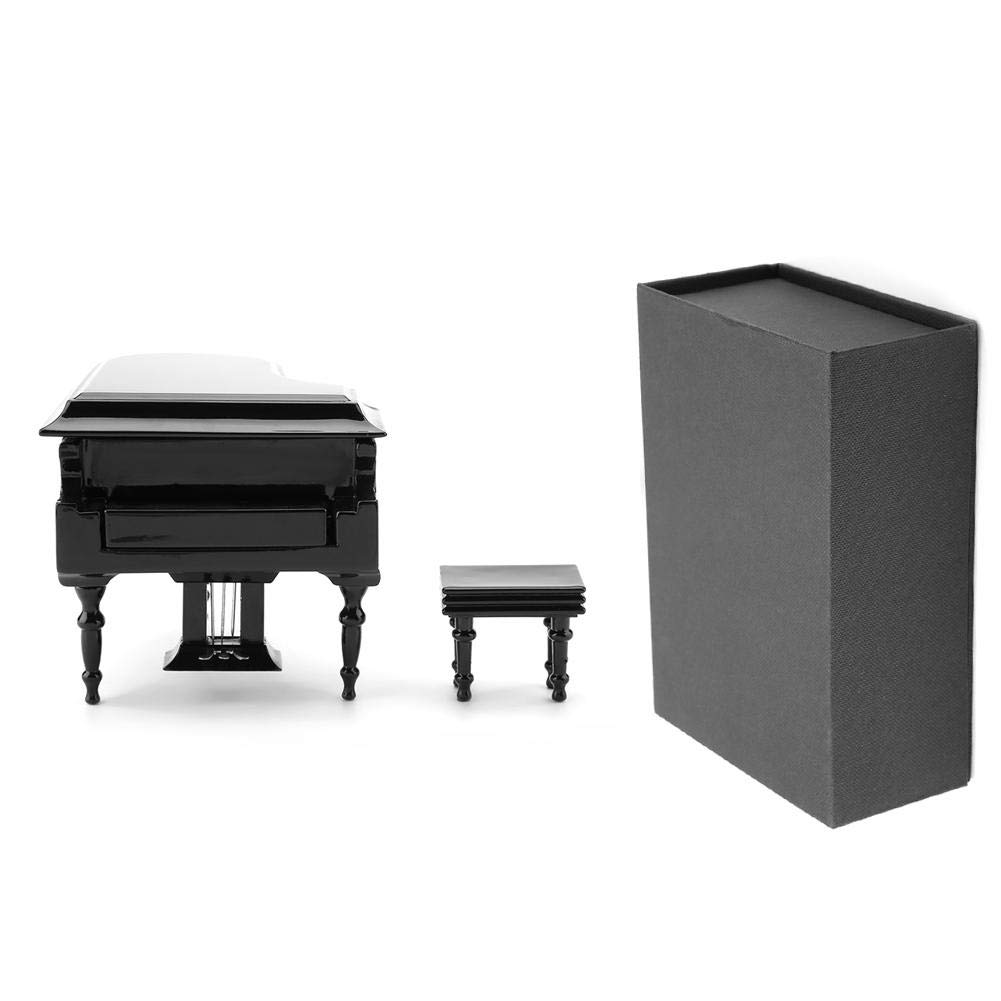 Wal front Exquisite Wooden Mini Piano Model with Stool Pedal Display Decoration Home Coffee House Ornament Gift for Birthday Valentine's Day (1094.5cm)