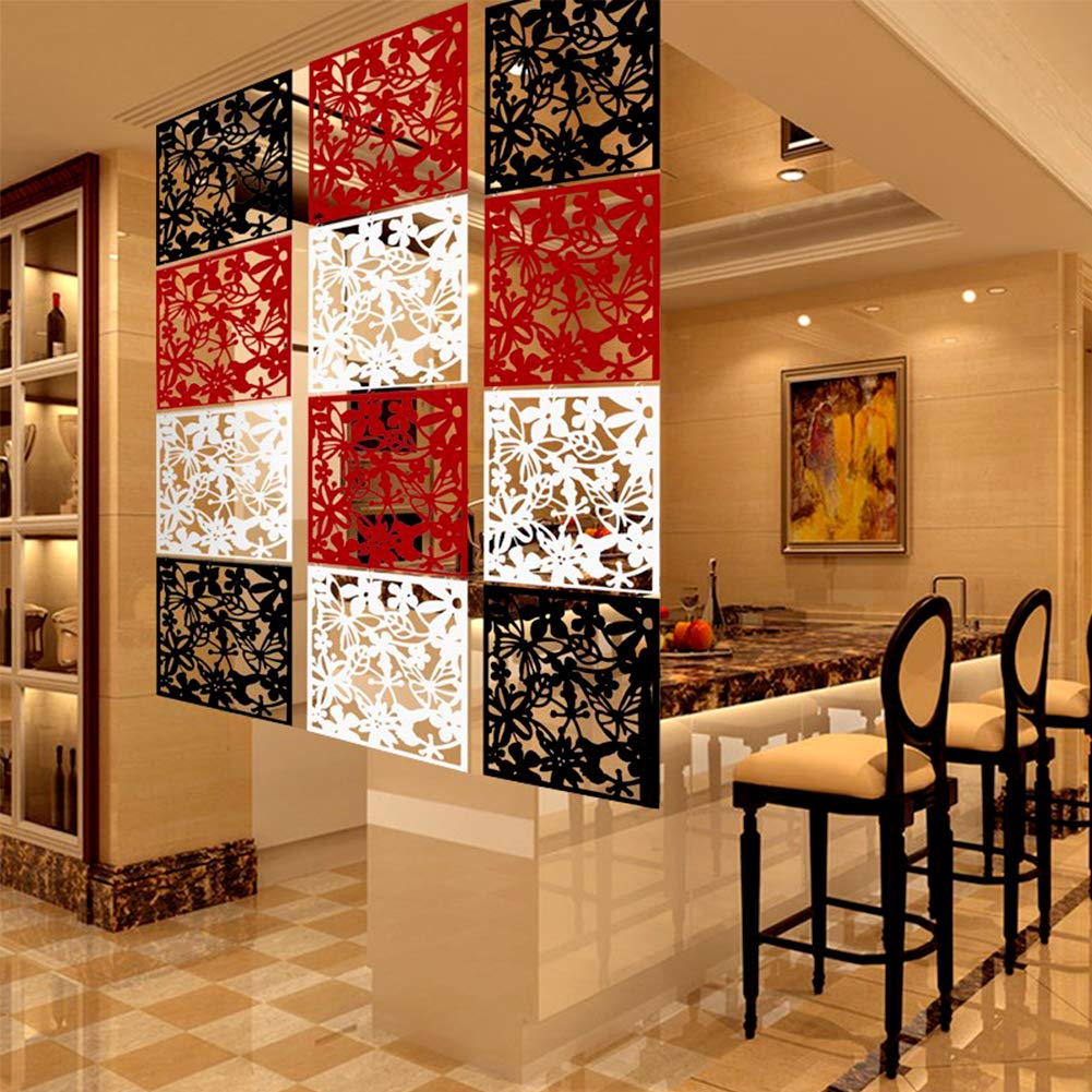YIZUNNU Hanging Room Divider Made of PVC Panels Screen, Room Divider for Decorating Living Room, Dining Room, Sitting Room, Office, Restaurant Decoration(White, 12 pcs)
