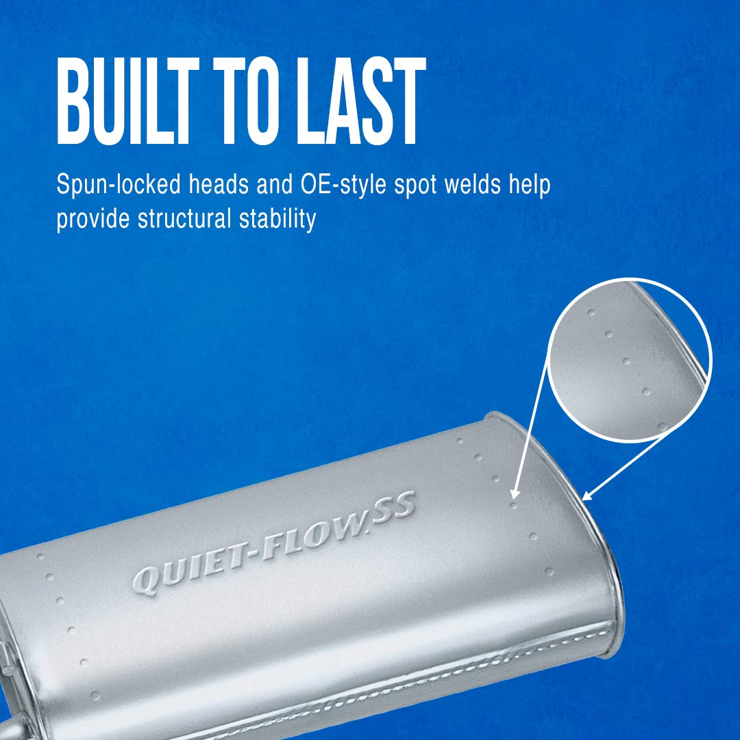 Walker Quiet-Flow SS 56233 Direct Fit Exhaust Muffler Assembly 2.25" Inlet (ID) 2.25" Outlet (OD) for Ford Escape