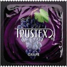 Trustex Grape Flavored Condom Bundle with a Classy Brass Pocket Case, Premium Lubricated Latex-24 Count