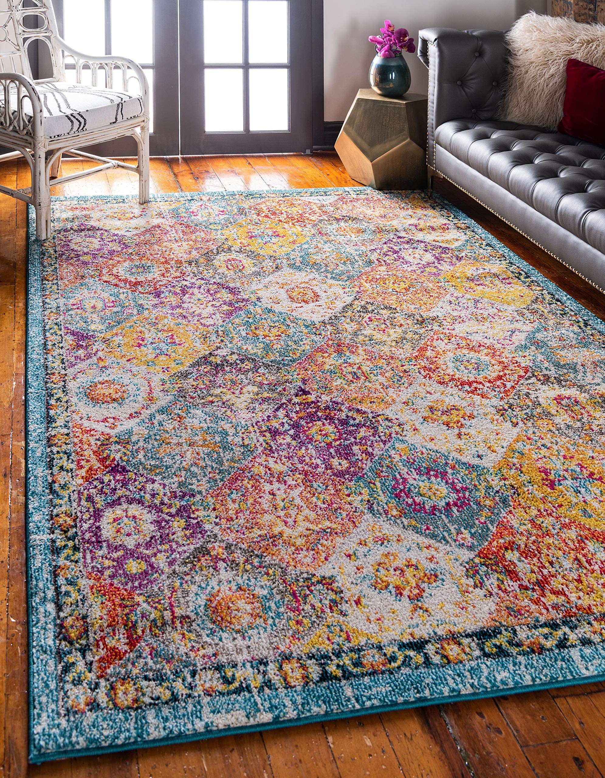 Unique Loom Penrose Collection Area Rug - Blake (9' 10" x 13' 11" Rectangle, Multi/ Blue)
