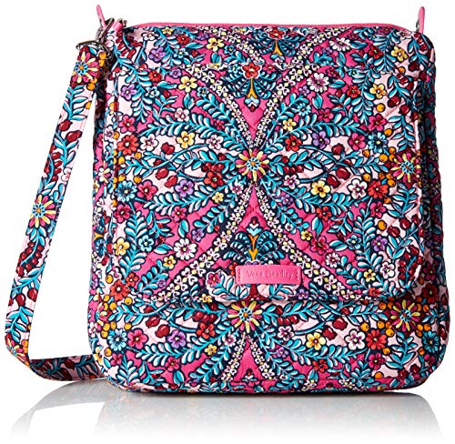 Vera Bradley Women's Cotton Carson Mailbag Crossbody Purse, Kaleidoscope, One Size