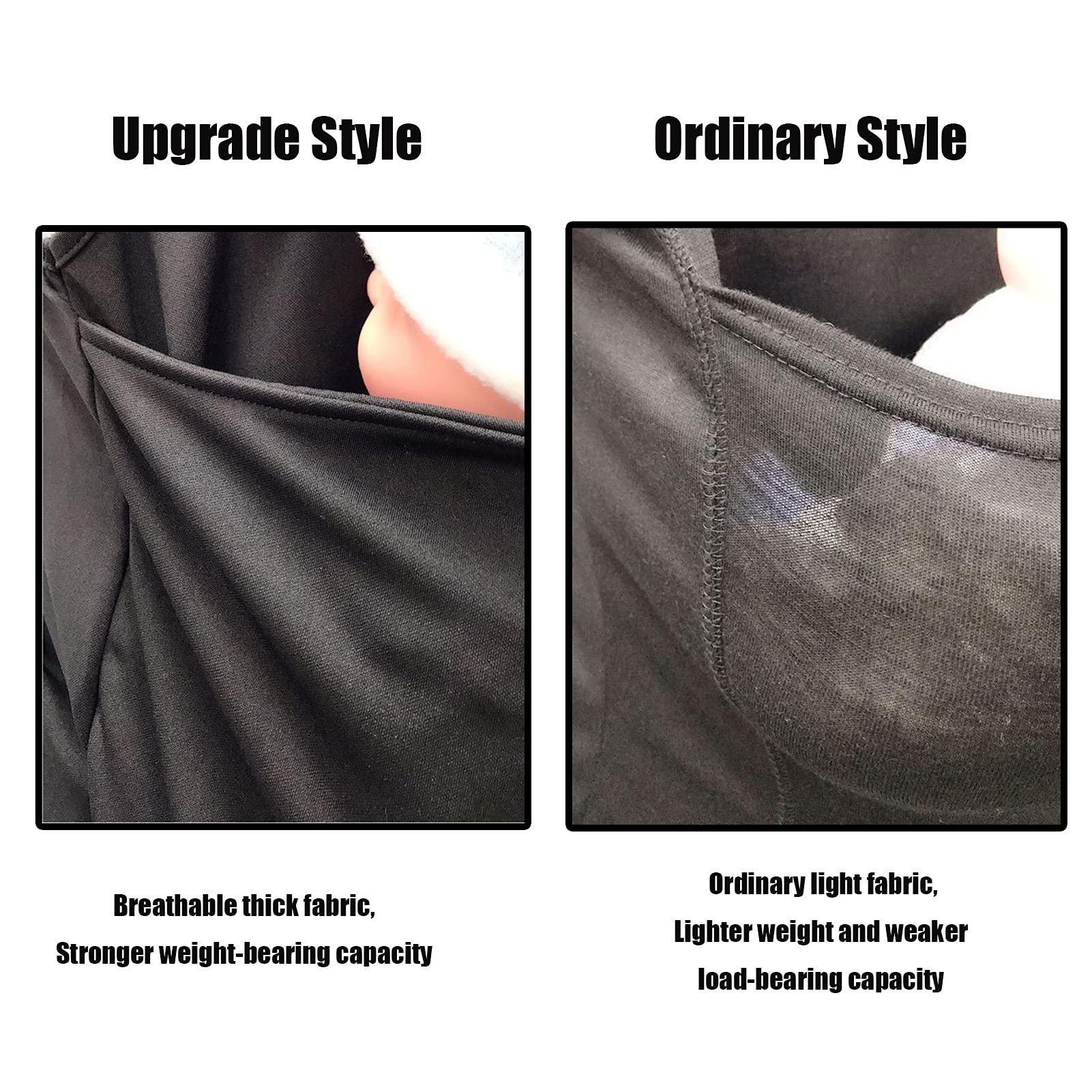 WW Kangaroo Dad T-Shirts Short Sleeve Baby Carrier Big Pocket Baby Care Nursing Blouse Black,L