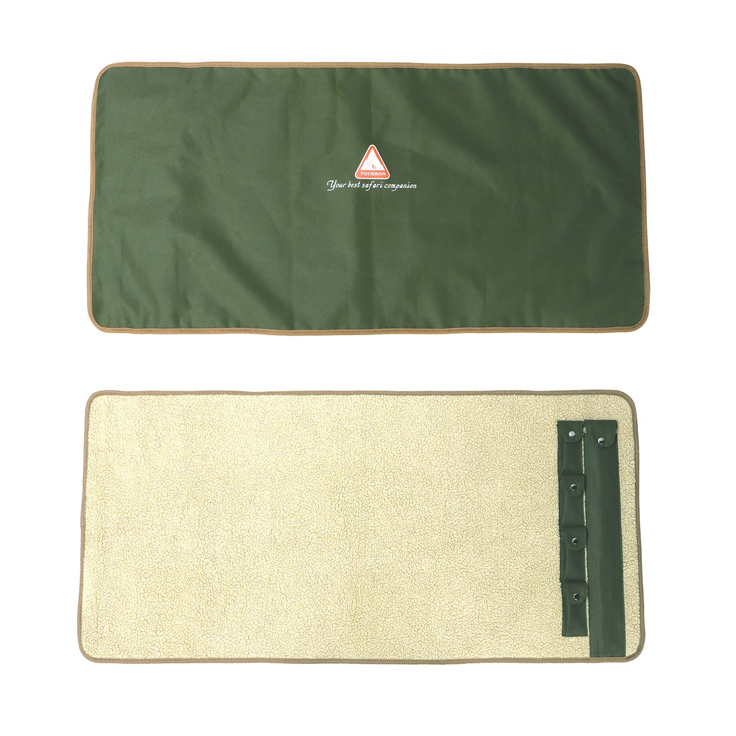 Tourbon Gun Rifle Roll-up Cleaning MAT Pad Shooting Hunting Gun Tool Kit Fleece Lined