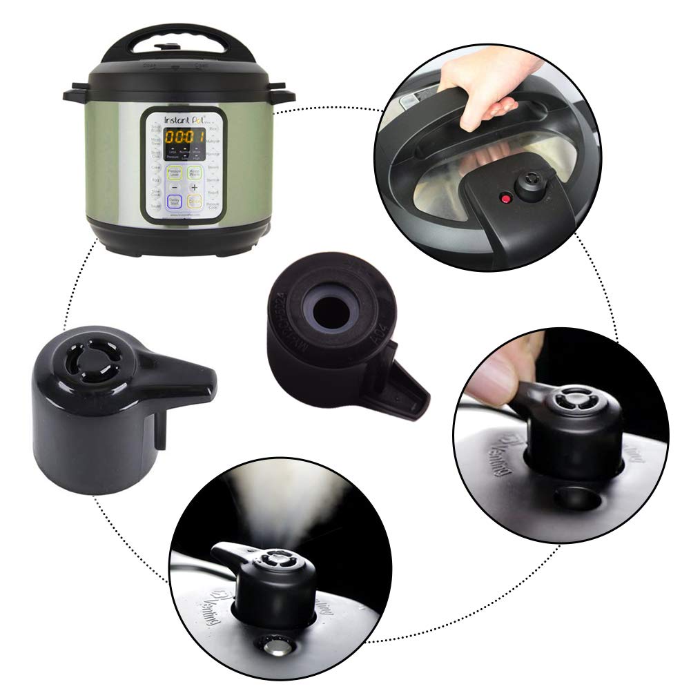 WXJ13 Replacement Float Valve Set for Instant Pot Duo 5, 6 Quart Qt, Steam Release Handle Sealing Ring Steam Release Valve and Float Valve Seal Anti-Block Shield