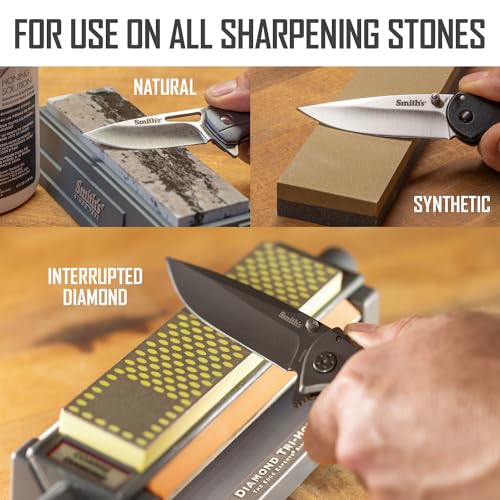 Smith's HON1 Honing Solution - 4oz Bottle - Lubricate Sharpening Stones - Built-In Stone Cleaning Agents & Rust Inhibitors - Oil for Tool & Knife Sharpening Stone - Prevents Clogged Pores